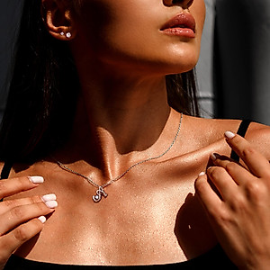 Initial Sterling Silver Necklace Hypoallergenic Silver Jewelry Set/Best Fashion Gift for Women