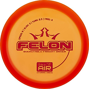 Dynamic Discs Lucid AIR Felon Disc Golf Driver | Frisbee Golf Disc | Overstable Fairway Driver | Premium Disc Golf Discs (Orange)