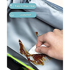 Bagseri Lunch Box, Kids Insulated Lunch Box for Boys, Portable Reusable Toddler Lunch Cooler Bag Thermal Organizer, Water-resistant Lining (Black, Dinosaur)