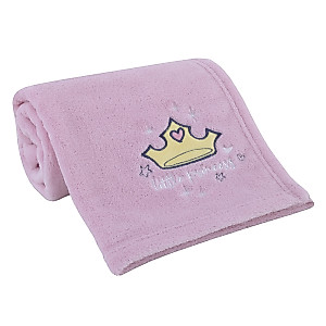 Disney Little Princess Pink, Blue, Yellow and White Stars and Hearts Cinderella, Snow White, Belle and Aurora 6 Piece Nursery Crib Bedding Set