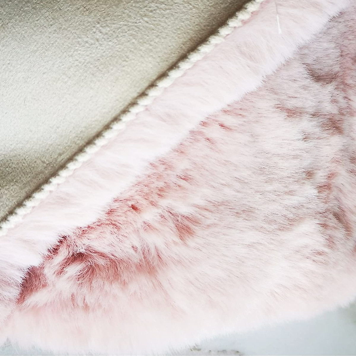 Ghouse Soft Faux Sheepskin Fur Rug, 2x6 Pink Fluffy Bedside Plush Shag Nursery Carpet Area Rug for Living Room, Bedroom, Playing Room Decor