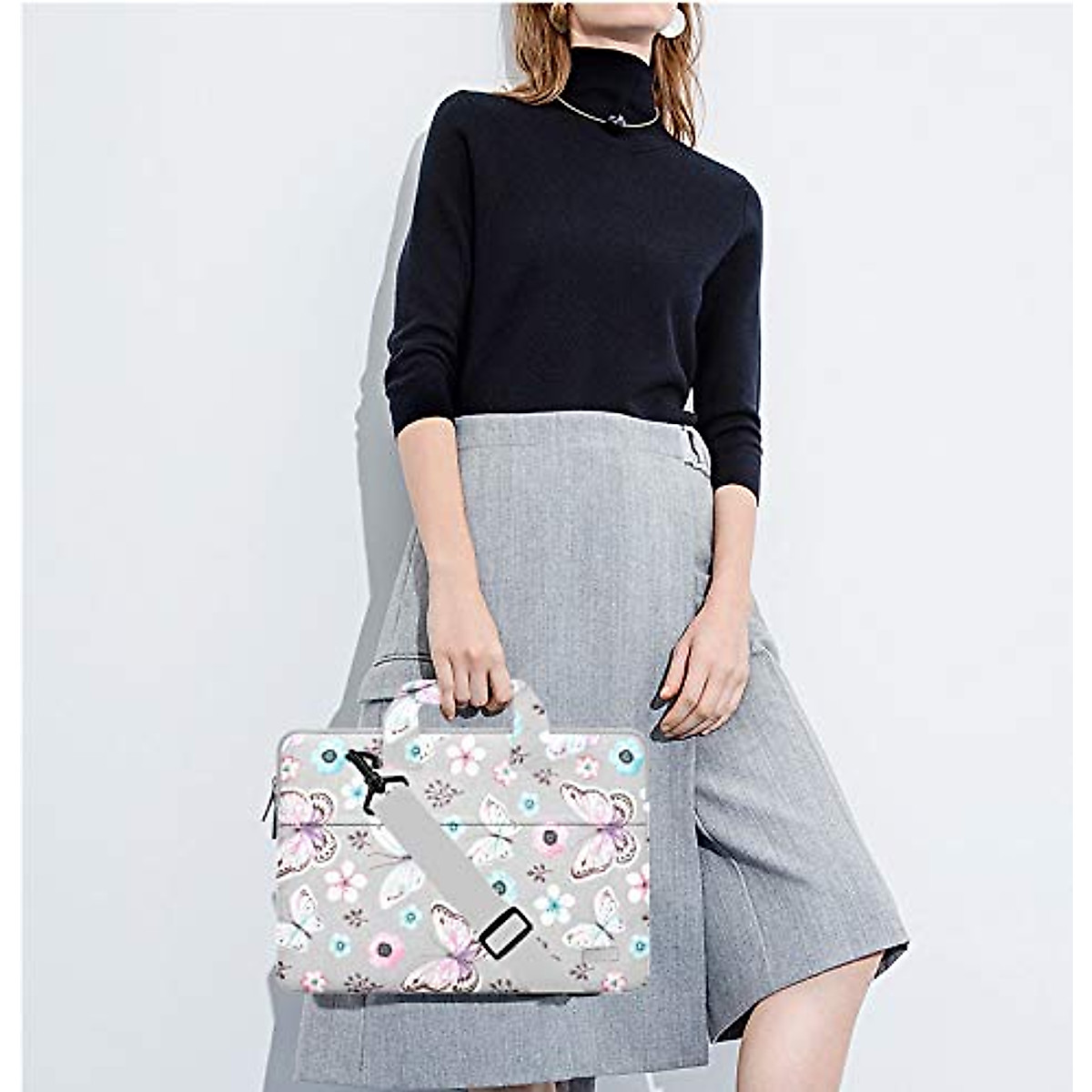 Laptop Shoulder Bag 13 13.3 14 Inch Case Compatible with MacBook Pro 14 2025-2021 M4/M3/M2/M1, Mac Air/pro 13-13.3 Inch and Most Popular 13-14 Notebooks,Spill-Resistant Briefcase,Butterfly