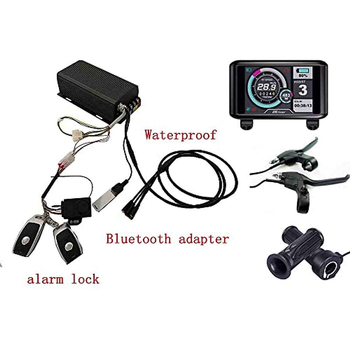 NBPOWER 20inch *4.0 3000W Electric Fat Bike Conversion kit with tire, Sabvoton Programmable Controller, TFT UKC1 Color Display, 7- Speed Freewheel, and Twist Throttle (with Color TFT Display)