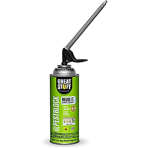 Great Stuff Pestblock Smart Dispenser - 3 Pack (3 x 12oz), Cans Off-White Spray Foam sealant for House/Home