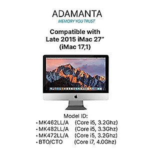 Adamanta 16GB (2x8GB) Apple Memory Upgrade Compatible with Late 2015 iMac 27" Retina 5K Display DDR3/DDR3L 1867Mhz PC3L-14900 SODIMM 2Rx8 CL13 1.35v RAM DRAM