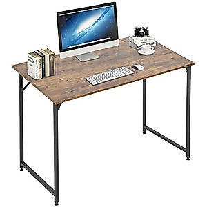 Sturdy Desk Computer Desk Home Office Desk Small Desk Multi-Function Writing Table Student Art Modren Simple Style PC Wood and Metal Desk Workstation (39 inch, Vintage)
