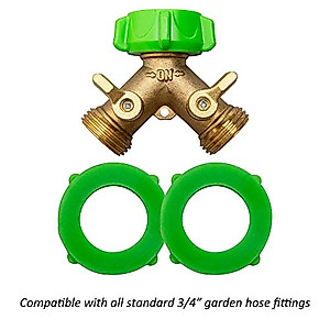 Yanwoo 20pcs Green Leak Preventing Silicone Washer Gasket for Standard 3/4" Garden Hose Fittings, Nozzles and Water Faucet, Pack of 20