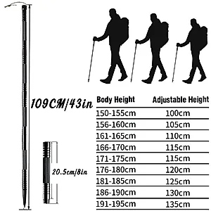 Sindh Trekking Poles, Multifunctional Adjustable Aluminum Hiking Walking Sticks, Collapsible, Lightweight, Shock, Ultralight for Hiking, Camping, Mountaining, Backpacking, Walking, Trekking