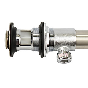 Purelux Bathroom Faucet Vanity Sink Metal Pop-Up Drain Stopper Assembly with Lift Rod and Overflow, Brushed Nickel Finish