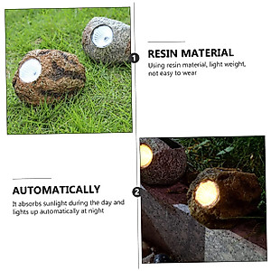 Uonlytech LED Imitation Stone Garden Light Waterproof Solar Outdoor Light Night Decorative for Garden Pathway