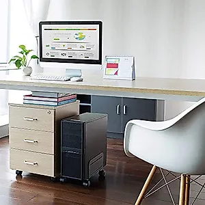 HumanCentric PC Stand – Computer Tower and CPU Stand Cart | Adjustable and Mobile PC Holder with Wheels