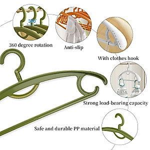 Plastic Clothes Hanger, Extra Thick Plastic Wide Shoulder Adult 360 Degrees Rotate Slip Resistant Standard Clothing Hanger Ideal for Everyday Use White 10 Pack