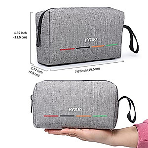 HYZUO Portable Organizer Laptop Electronics Accessories Pouch Bag Storage Carrying Case for Adapter Cables Cellphone Charger Mouse Power Bank Cords Earbuds SSD HDD, Light Gray(Color bar)