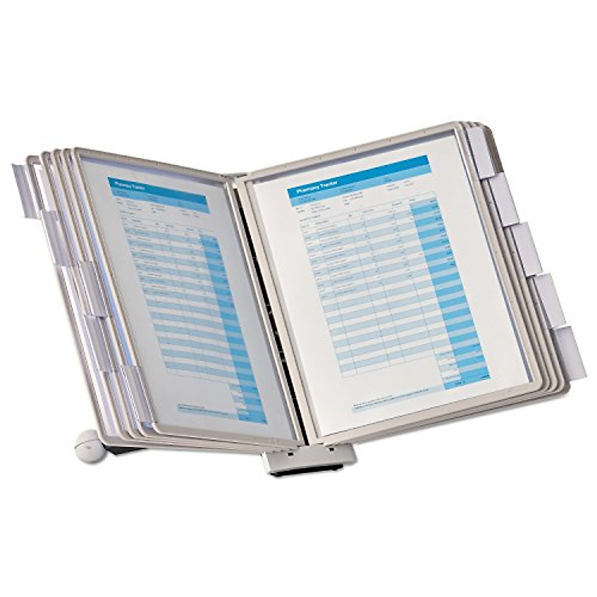 DURABLE Desktop Reference System, 10 Double-Sided Panels, Letter-Size, Gray, SHERPA Design (554210)