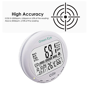 Desktop CO2 / RH/Temp 3 in 1 Indoor Air Quality Monitor Data Logging with Software Carbon Dioxide Temperature Humidity Digital Meter Audible Alarm NDIR Sensor