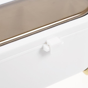 Hemoton Flatware Tray with Lids Plastic Cutlery Storage Box Kitchen Cutlery Utensil Drawer Organizer with Cover Silverware Countertop Storage Containers (White)