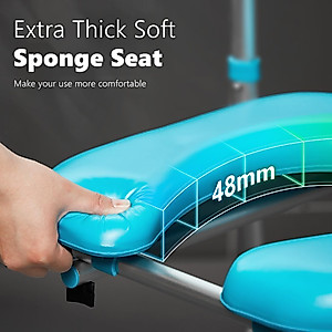 Width Adjustable Raised Toilet Seat with Padded Handles, 500lb Heavy Duty Toilet Seat Riser with Back for Elderly, Adjustable Height 3-in-1 Toilet Safety Frame with Soft Seat, Fits Most Toilets