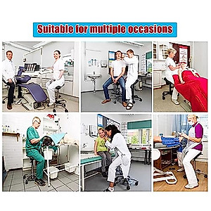 Generic Ergonomic Saddle Chair with Back Support, Split Seat Dental Rolling Stool for Medical Office and Home Use - Two Tilting Options Available