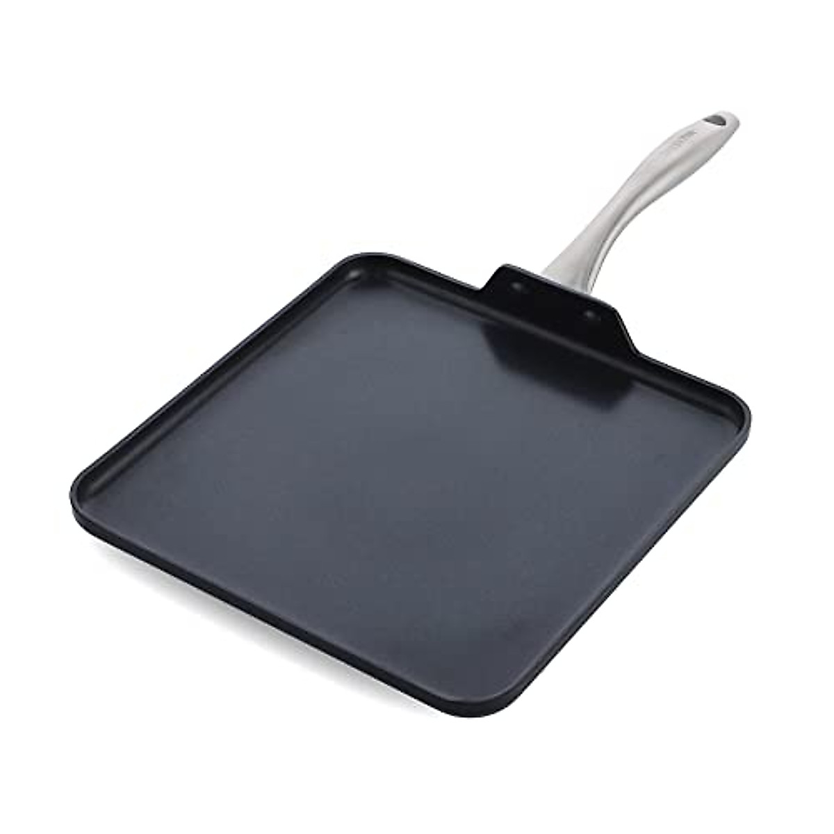 GreenPan Chatham Black Prime Midnight Hard Anodized Healthy Ceramic Nonstick, 11" Griddle Pan, PFAS-Free, Dishwasher Safe, Oven Safe, Black