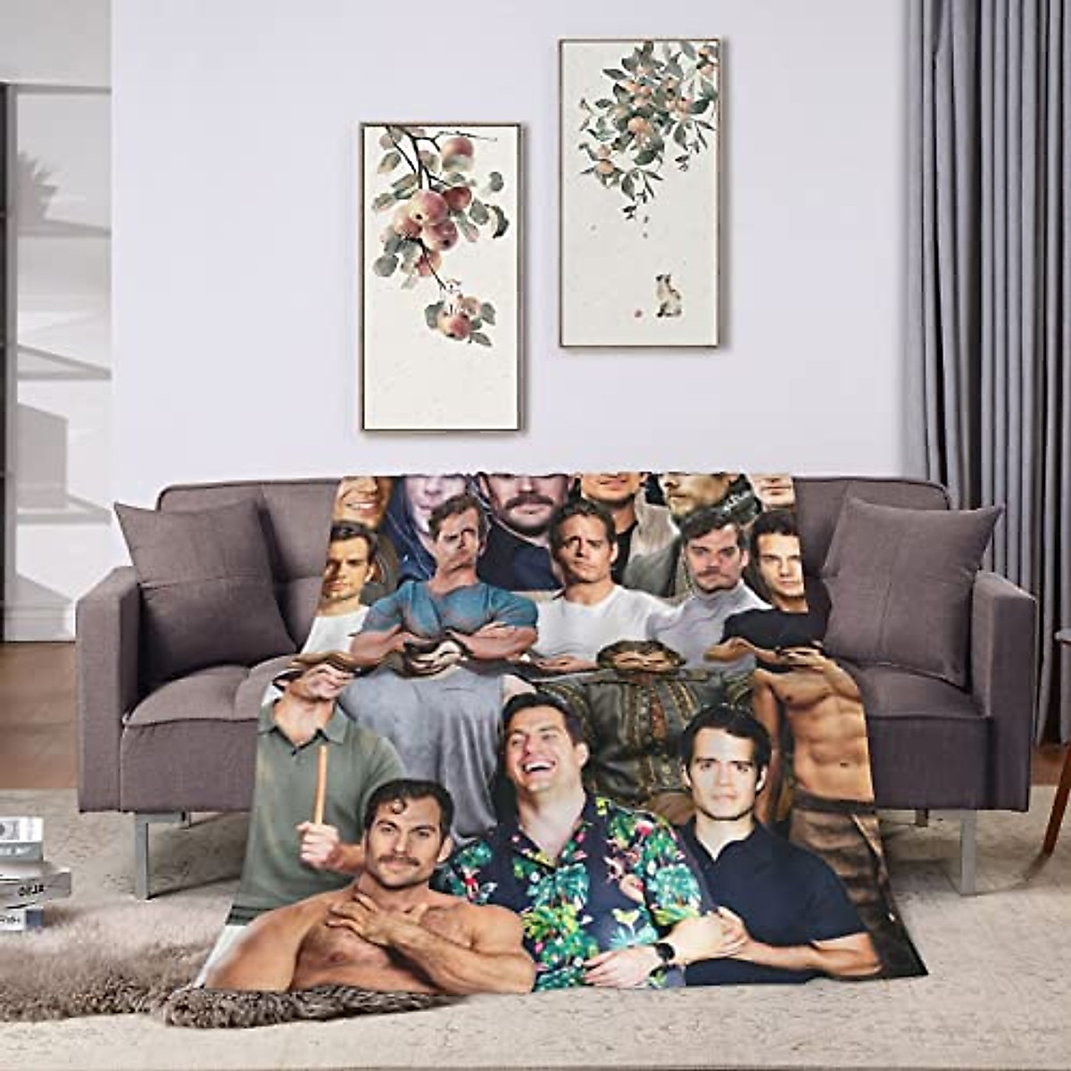 Blanket Henry Cavill Soft and Comfortable Wool Fleece Throw Blankets for Sofa Office car Camping Yoga Travel Home Decoration Cozy Plush Beach Blanket Gift