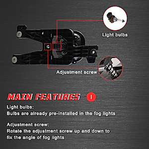 Driving Fog Lights Lamps Replacement for 2008 2009 2010 Ford F250 350 450 Super Duty with H10 12V 42W Halogen Bulbs & Wiring Harness Kit (Clear Lens)