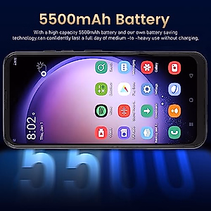 Qinlorgo Smartphone 5G WiFi, GPS Function 8MP 24MP Resolution 2280x3200 4G S23 Ultra Mobile Phone for Work (US Plug)