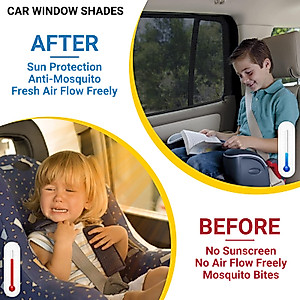 REACHTOP Car Window Shade for Baby, Car Window Screens, Sun Shade for Rear Window(2 Pack)