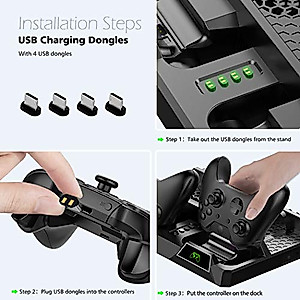 OIVO Cooling Stand for Xbox One/S/X, 2 Cooling Fan, Dual Controller Charging Dock Station with LED Indicators and 15 Game Slots for Xbox One/S/X