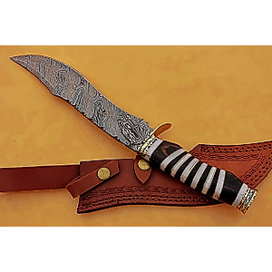 Smart & Sharp Custom Handmade Damascus Steel Hunting Knife/Bowie Knife SS-17367 (black)