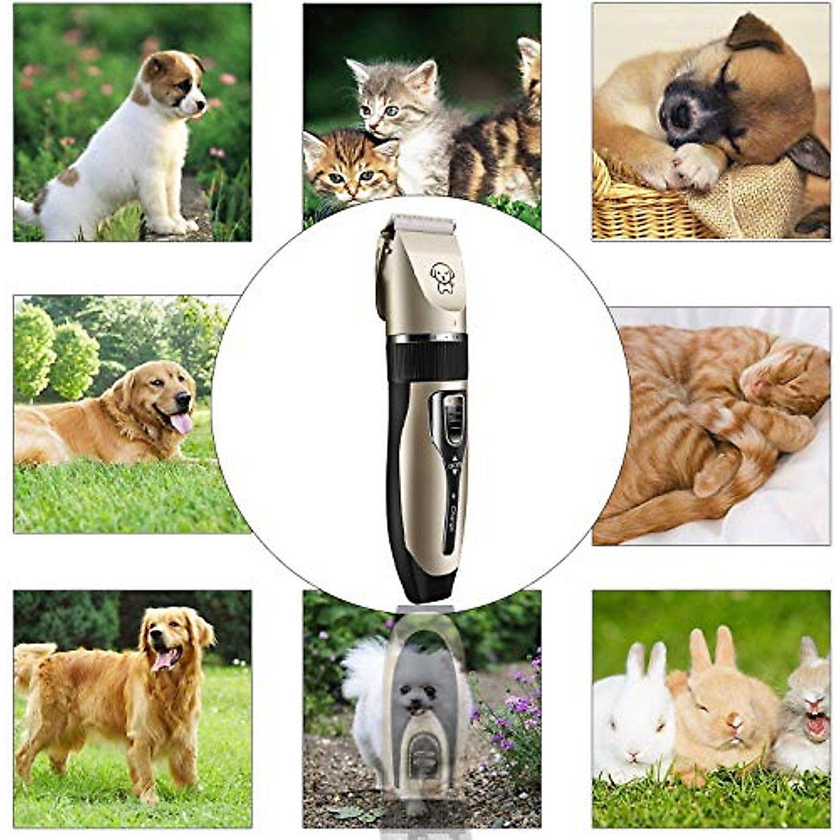 Pet Shaver Clippers Low Noise Rechargeable Cordless Electric Quiet Hair Clippers Set for Dogs Cats Pet