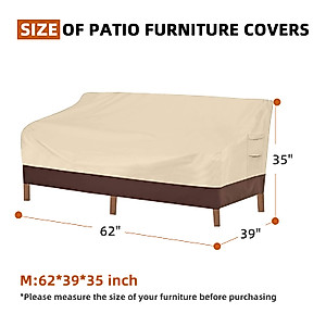 QIANG KUN patio furniture covers waterproof,3-Seater outdoor sofa cover 600D Heavy Duty covers for outdoor furniture (62*39*35")