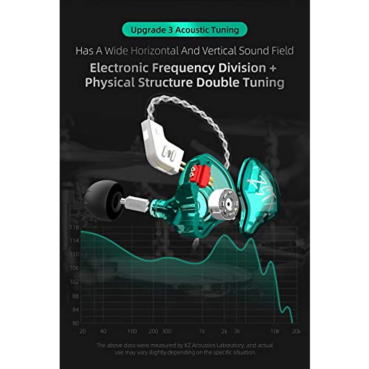 KZ ZST X in-Ear Monitors, Upgraded Dynamic Hybrid Dual Driver ZSTX Earphones, HiFi Stereo IEM Wired Earbuds/Headphones with Detachable Cable for Musician Audiophile (Without Mic, Black)