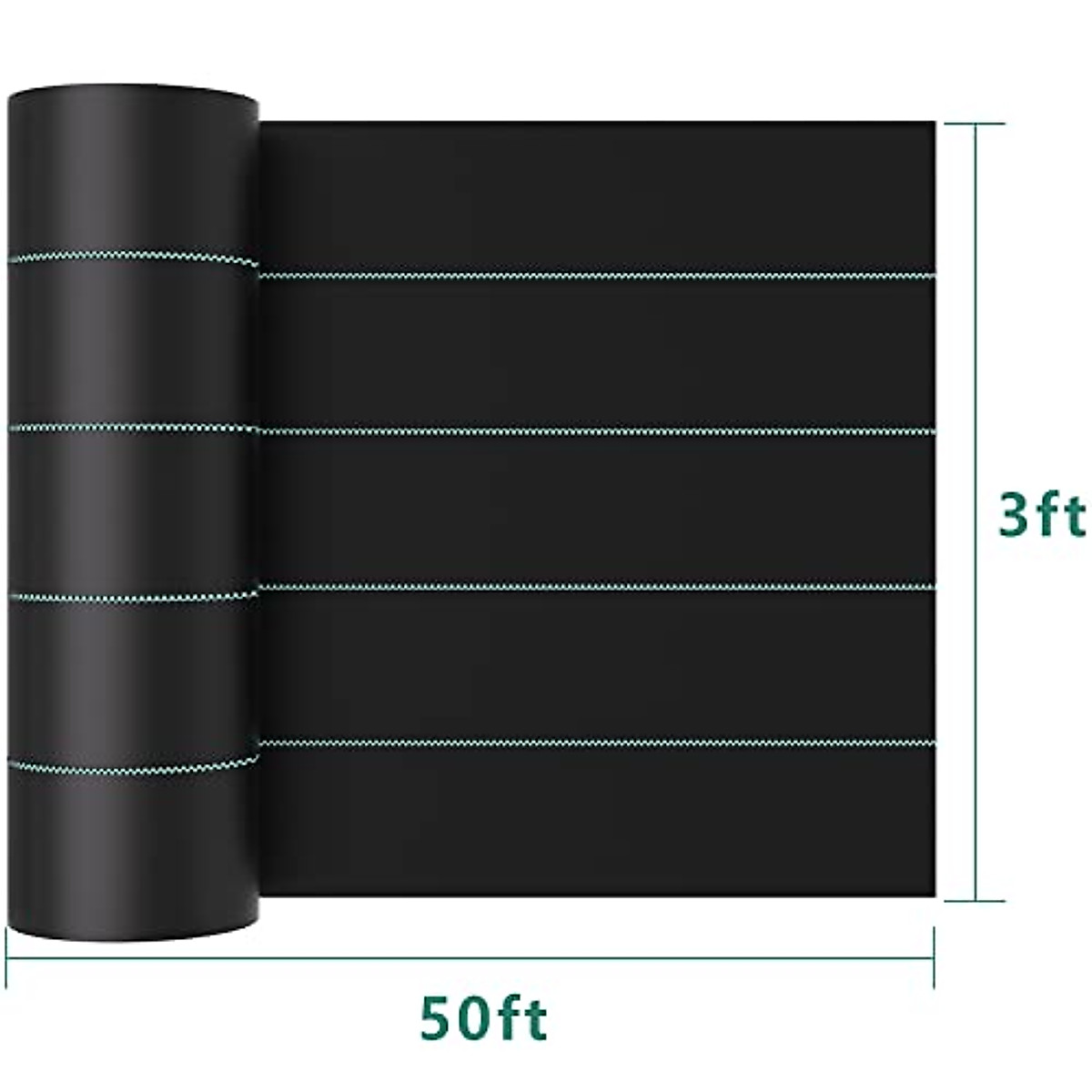 Land Guard Garden Weed Barrier Fabric - High Density Woven Landscape Fabric - Premium Heavy Duty Weed Mat Fabric - Weed Blocker Fabric - Suitable for Landscaping(3ft×50ft…
