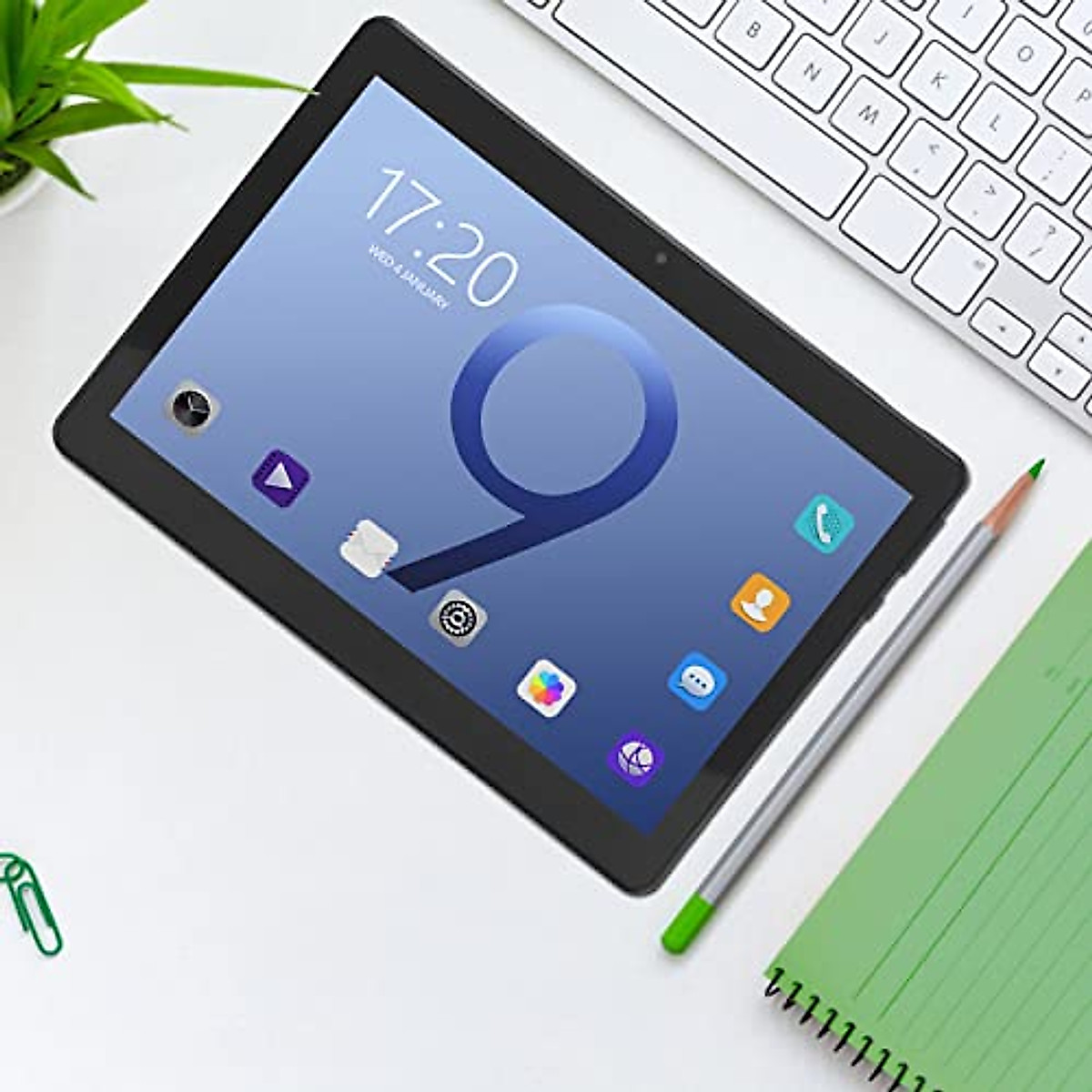 LBEC Black Grey Tablet, Dual Speakers Support 2.4G 5G WiFi Octa Core CPU 10 Inch Tablet for 10 3GB RAM 32GB ROM for Home (US Plug)