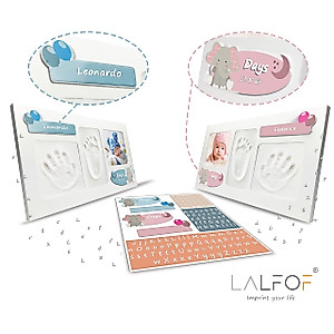 Baby frame elephant whit name and date birds