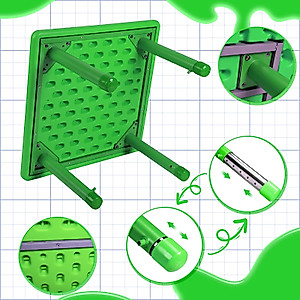 Plastic Classroom Table 24'' Square Height Adjustable Activity Table Classroom Furniture Waterproof Activity Desk for Kids Preschool Daycare School (Green)