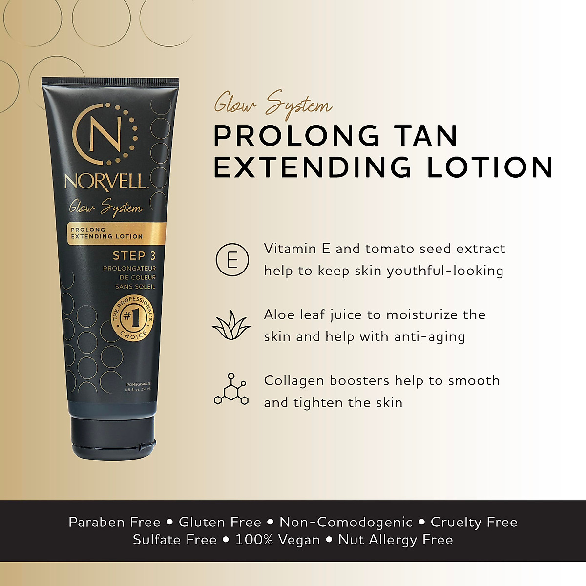 Norvell Prolong Sunless Tanning Color Extender Moisturizing Lotion, 8.5 fl.oz.