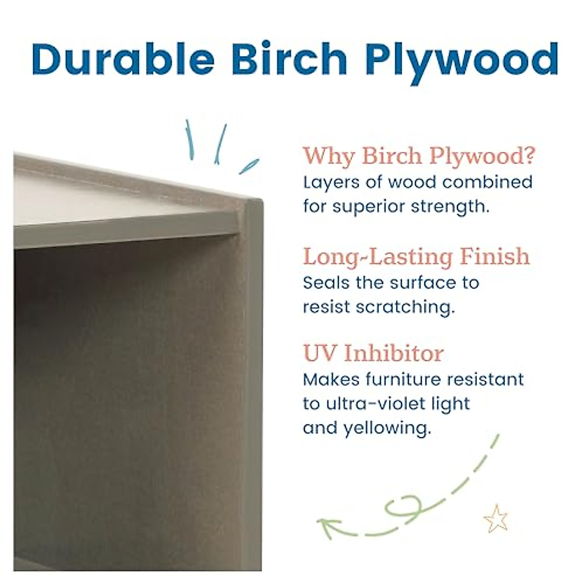 ECR4Kids Reach-Up Step Stool with Handles, Kids Furniture, Grey Wash