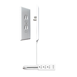 Sleek Socket - The Original & Patented Ultra-Thin Outlet Concealer with Cord Concealer Kit, 3 Outlet, 3-Foot Cord, Universal Size, UL Certified (Ideal for Kitchens, Small Spots & Behind Furniture)