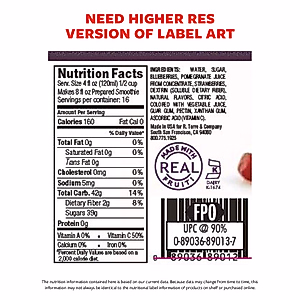 Torani Real Fruit Smoothie Mix, Blueberry Pomegranate, 64 Ounce