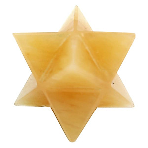 GAGZI Natural Reiki Healing Crystal Gemstone Spiritual Energy Generator Yellow Jade Merkaba Star 8 Point 20 to 25 mm Approx