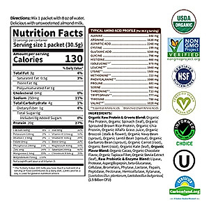 Garden of Life Raw Organic Protein & Greens Chocolate - Vegan Protein Powder for Women and Men, Plant and Pea Proteins, Greens & Probiotics - Gluten Free Low Carb Shake Made Without Dairy, 10ct Tray