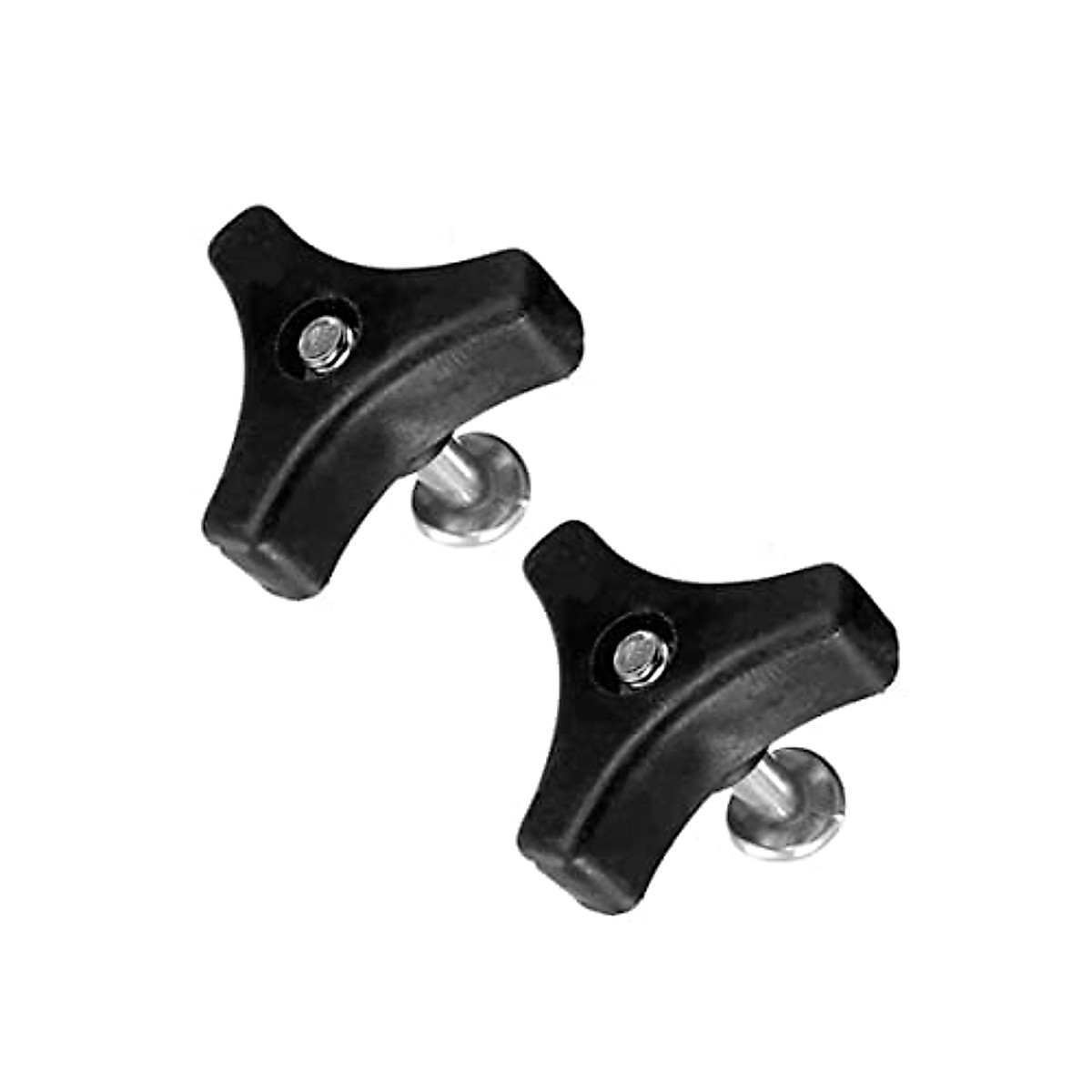 YaptheS Triangle Knob, Lawn Mower Screw Nut Triple Angle Handle Knob Nut Bolt Replacement Parts Black 2pcs, Garden Tool Accessories