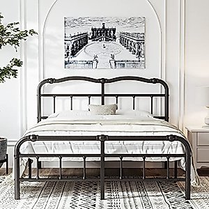VTWAZAST King Size Bed Frame with Headboard and Footboard,14 Inch High, Maxium 3500lbs Support for Mattress, No Box Spring Needed, Easy Assembly,Non-Slip, Noise-Free, Black