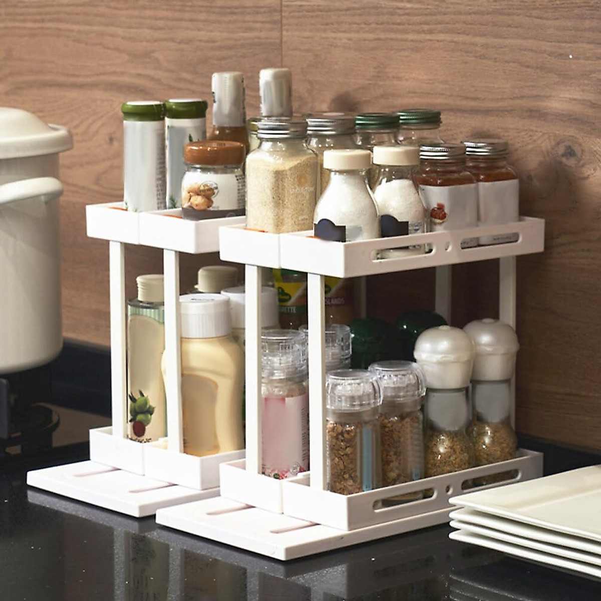 Alipis Kitchen Spice Rack Spice Jar Holder Bathroom Toiletry Organizers Tabletop Seasoning Rack Cosmetic Holder Kitchen Rack Dressing Table Organizer Desktop Spice Rack