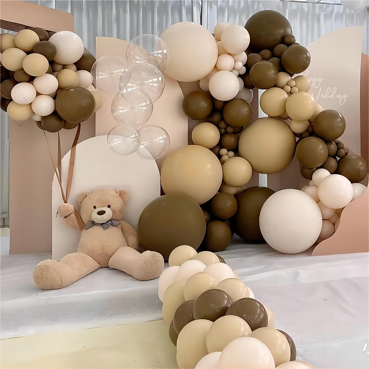 110pcs Dark Brown Balloon Garland Arch Kit, 18 12 10 5 Inch Brown Latex Balloons Different Sizes Pack for Graduation Wedding Birthday Baby Shower Halloween Party Decorations