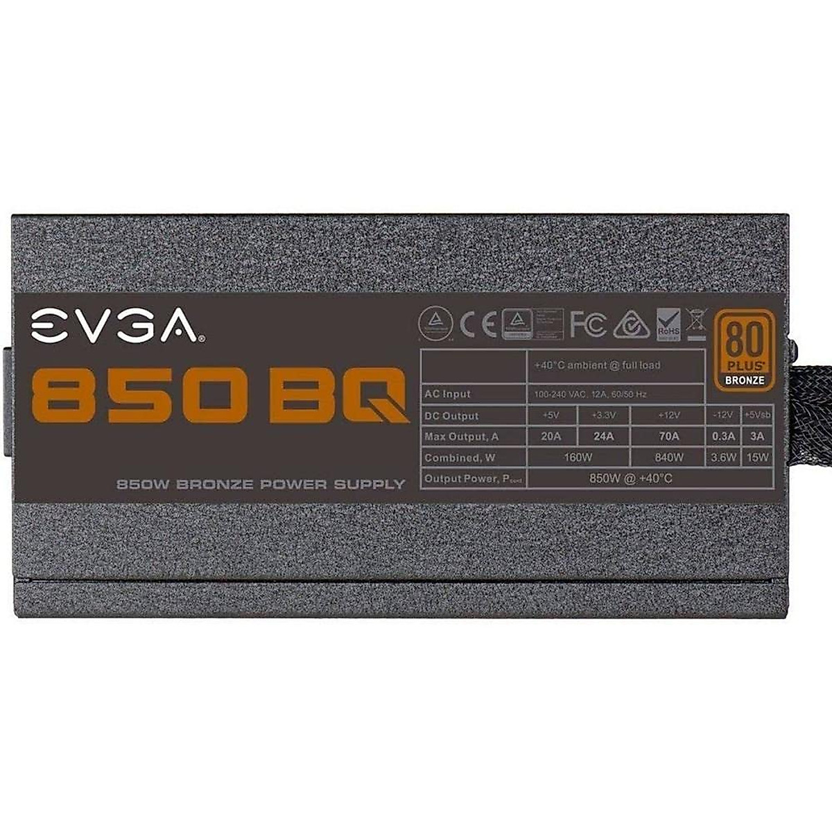EVGA 850 Bq, 80+ Bronze 850W, Semi Modular, 5 Year Warranty, Includes Free Power On Self Tester, Power Supply 110-BQ-0850-V1