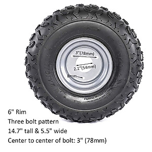 Fuerduo 2PCS 145/70-6 Front Tubeless Wheel Tires and Disc Brake Wheel Rim Hub with Steering Knuckle for ATV Go Kart UTV Quad Bike 4 Wheelers