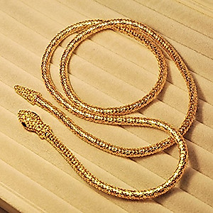 LUREME Flexible Bendable Snake Necklace Adjustable Snake Collar Choker Necklace Snake Waist Chain for Women (nl006311-1)