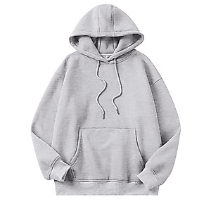 ANRABESS Women's Oversized Fleece Hoodies Basic Pullover Sweatshirt Fall Fashion 2025 Outfits Trendy Y2k Teens Preppy Clothes Heather Gray-L